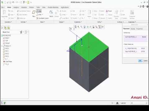 how to create datum points, axis & planes in creo parametric 2.0 - YouTube
