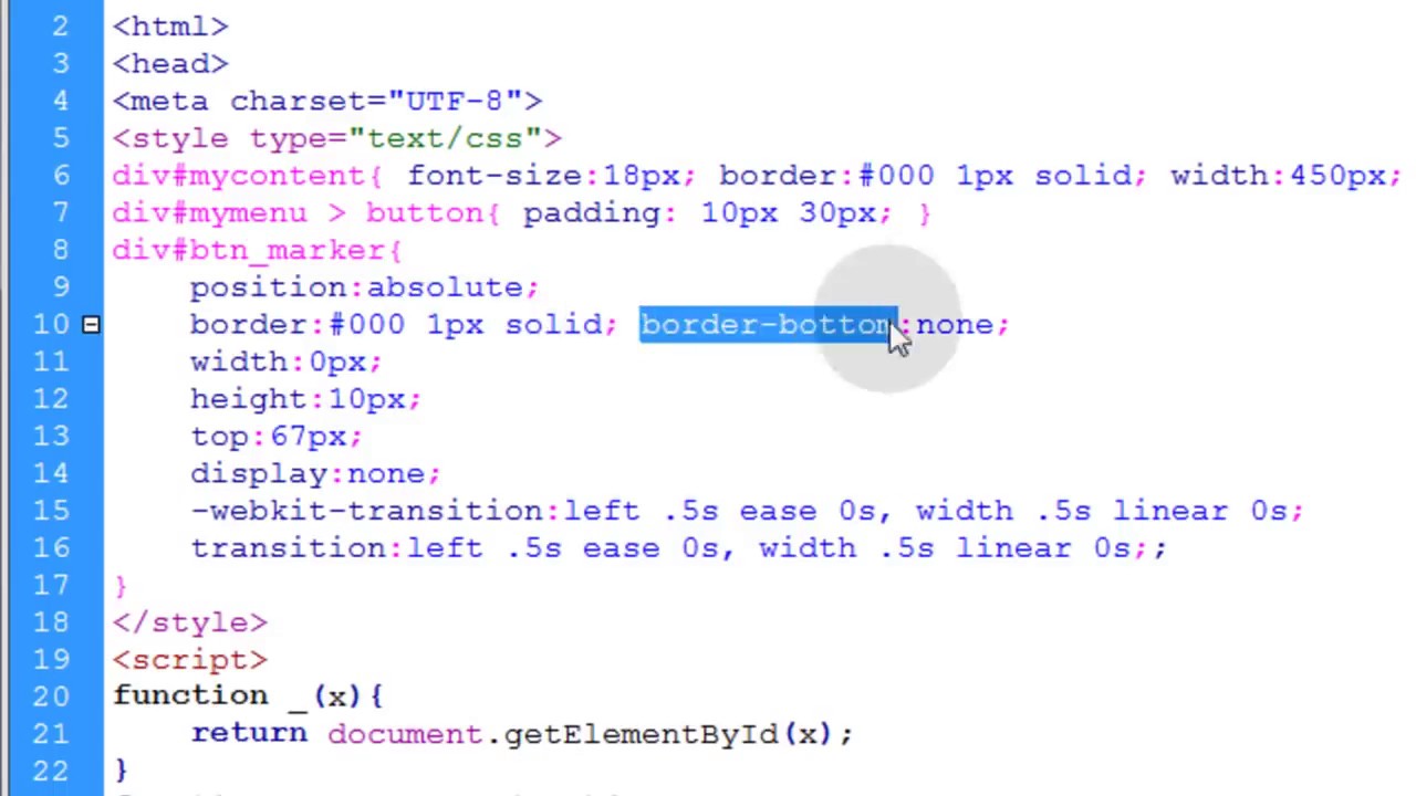 Menu Button Marker Animation Tutorial Javascript Css Html Youtube 7449