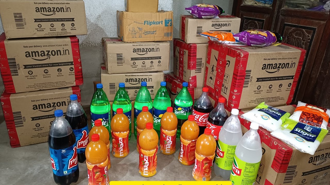 Flipkart/Amazon grocery item unboxing (cooking oil, sugar, Thums up ...