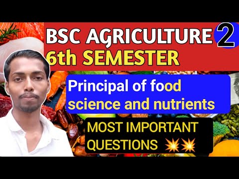 Principal of food science/ bsc ag 6th semester principal of food ...