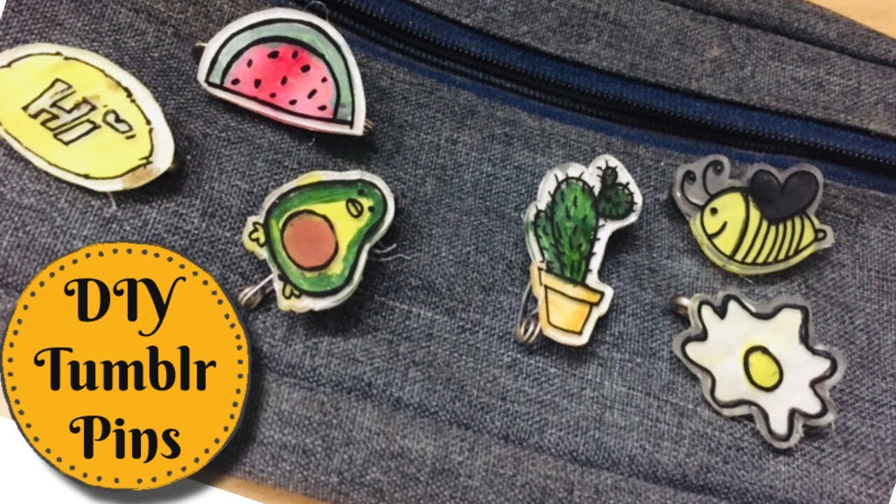 DIY | Easy and simple tumblr pins | Best out of waste - YouTube