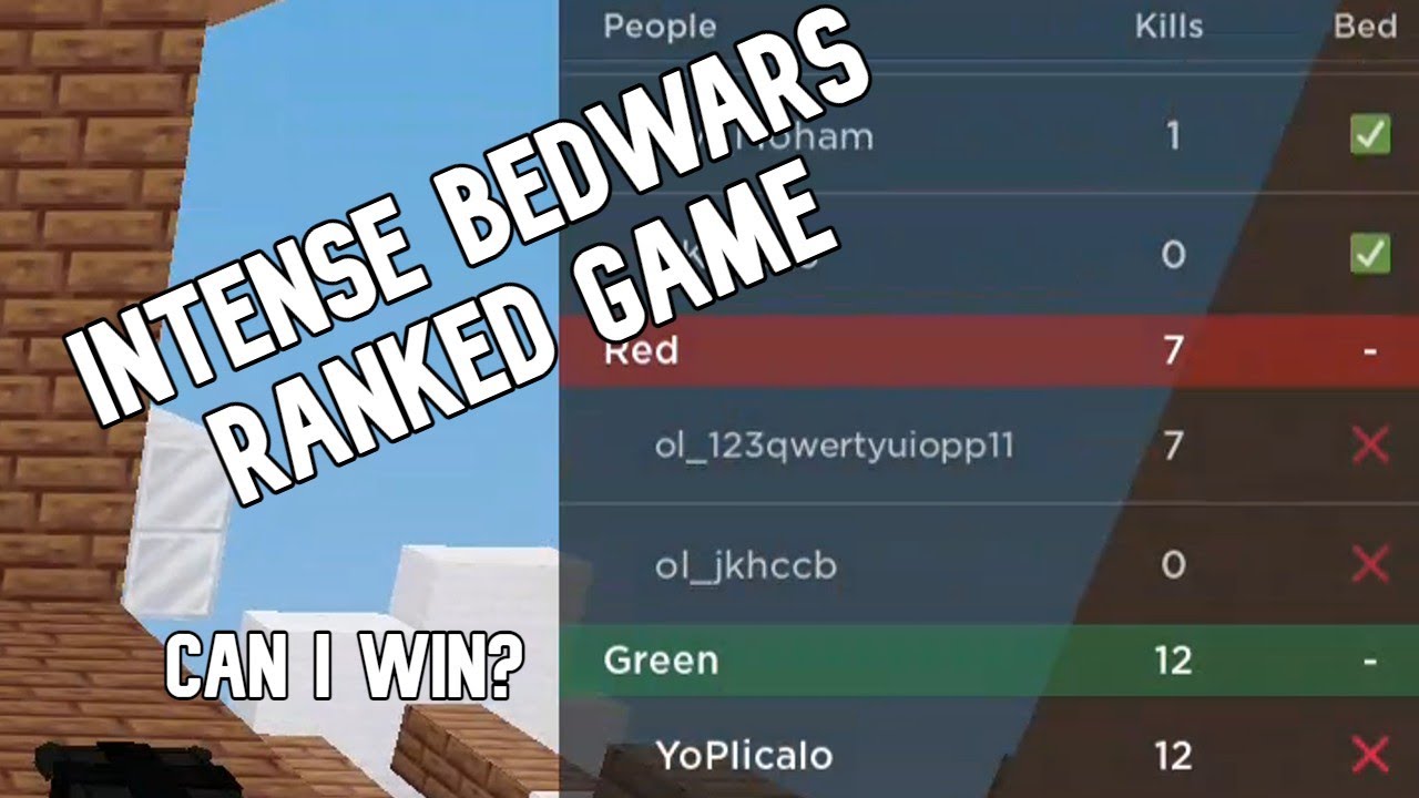 intense roblox bedwars ranked game - YouTube