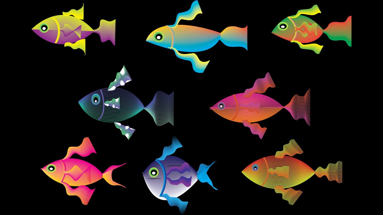 How to use Blend option on Illustrator | Fish | Blend Tool | Beautiful ...