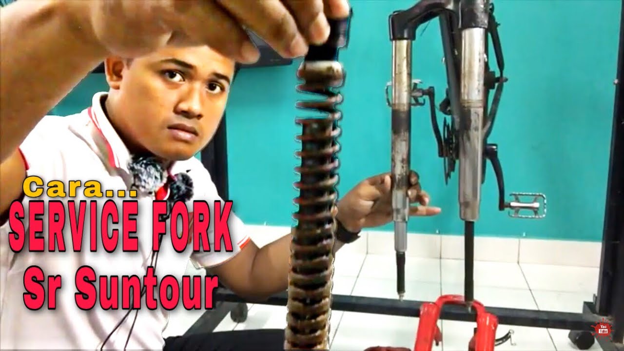 Cara service fork MTB | tutorial basikal | sr suntour - YouTube