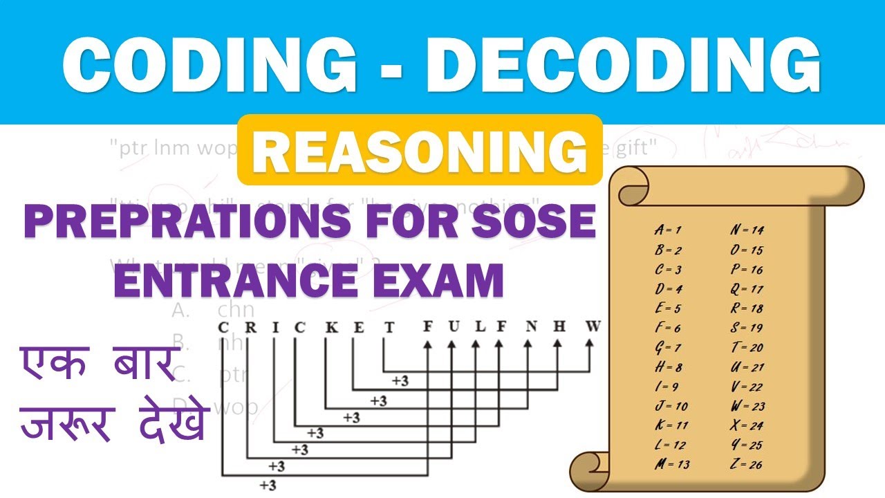 SOSE Entrance Exam Preparation | Part-01 | Coding Decoding | Class 9th ...