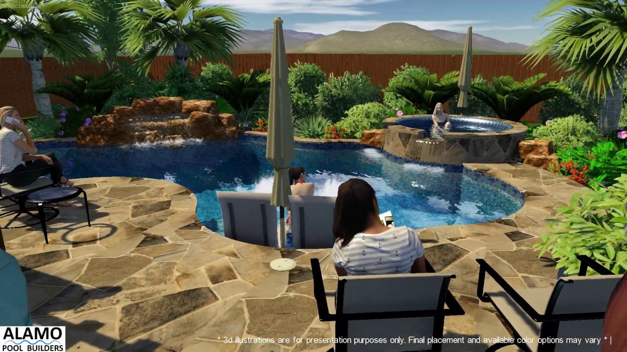 Custom Pool Design By: Alamo Pool Builders - YouTube