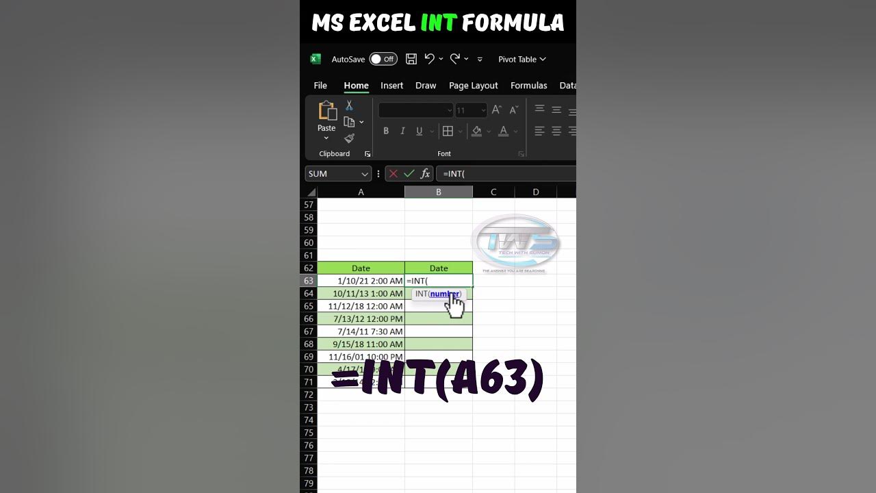 MS Excel INT Formula & Ctrl D Tricks Excel Shorts #shortsfeed #excelbangla #excelformula - YouTube