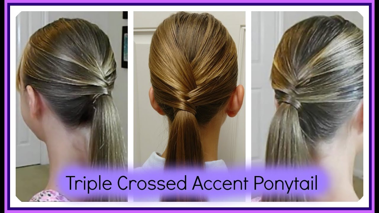 Triple Crossed Accent Ponytail / Cruzado Triple Cola de Caballo ...