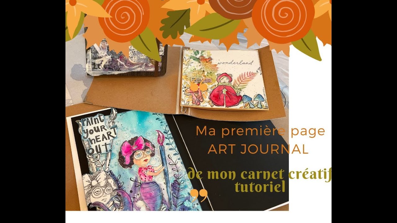 Ma première page de mon ART Journal en tuto - YouTube