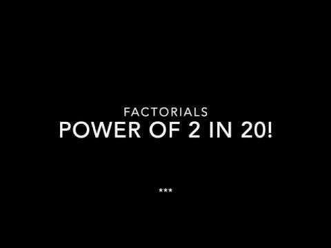 Highest power of 2 in 20! - YouTube