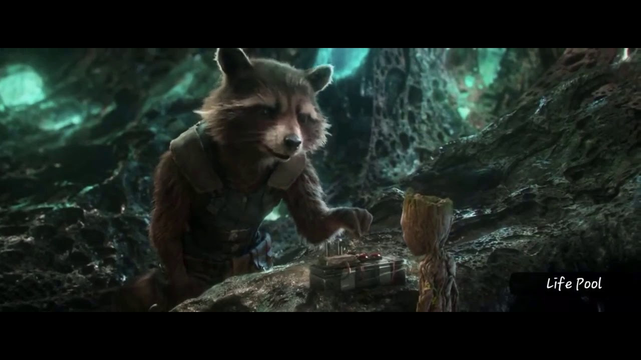 Rocket & Mini Groot | GOG-2 | Funny Scene - YouTube