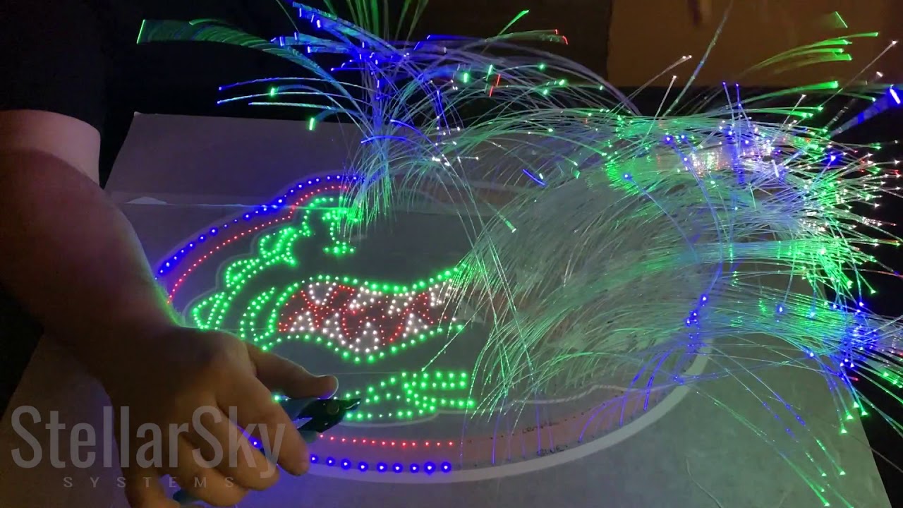 Fiber Optic Gator Logo in Custom Bar Top - YouTube
