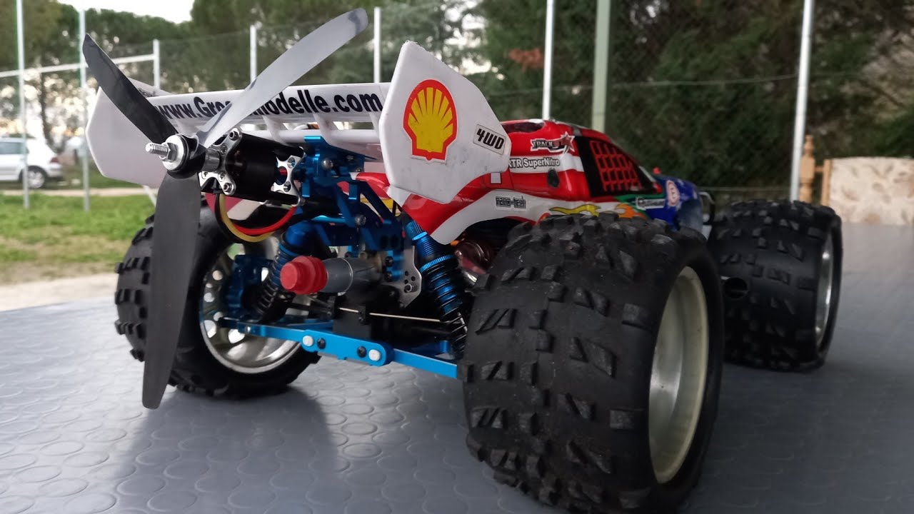 RC car experiment - propeller propulsion added - YouTube