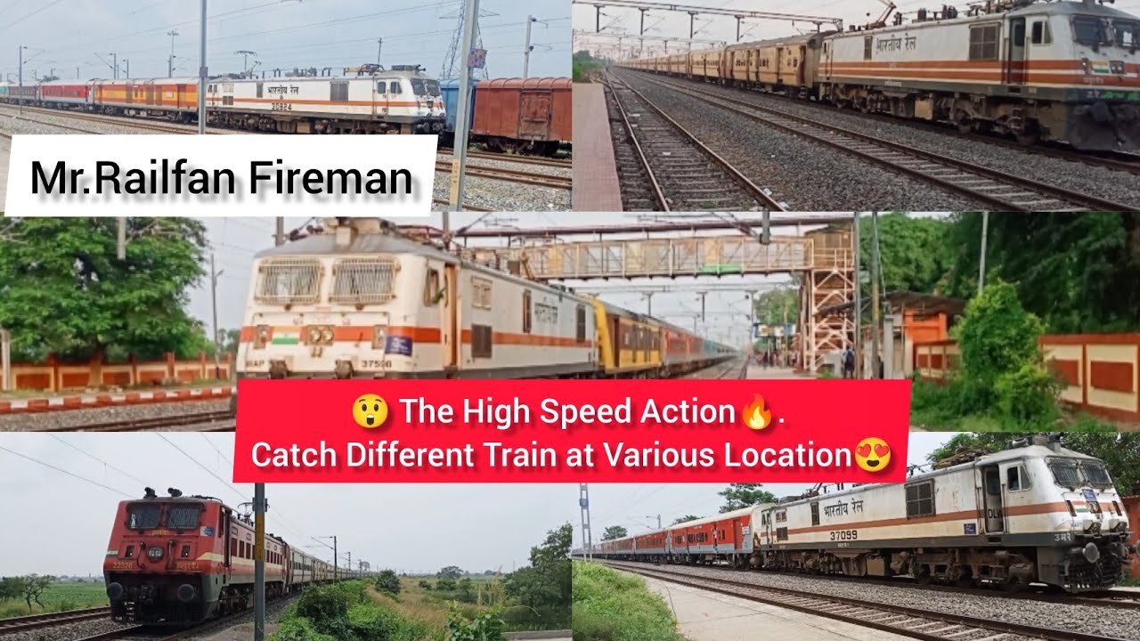 😲 The High Speed Action🔥. Catch Different Train at Various Location😍 ...