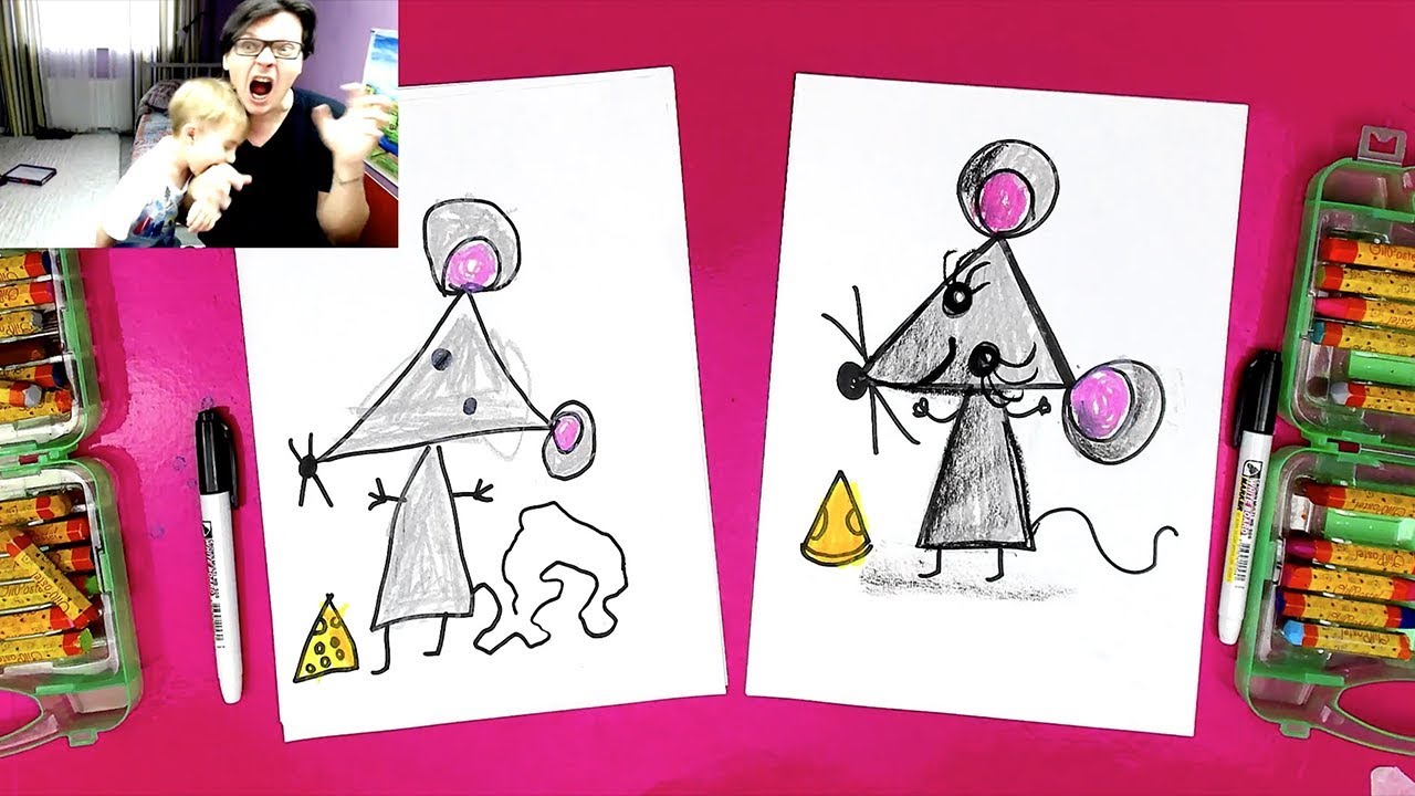 How to draw a Triangle Mouse - YouTube