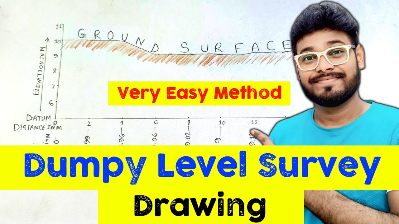 Dumpy Level Survey Drawing | How to draw dumpy level profile - YouTube