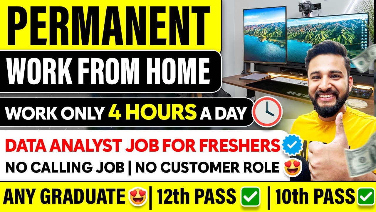 🔴PERMANENT WORK FROM HOME JOB | DATA ANALYST JOB FIR FRESHERS | 100% REMOTE JOB🔥 | FULL WFH JOB ...