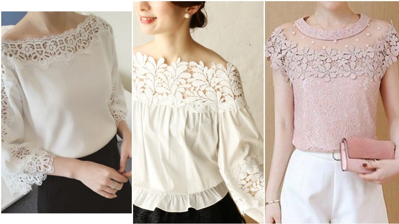 Latest and beautiful collection off laced tops for girls - YouTube