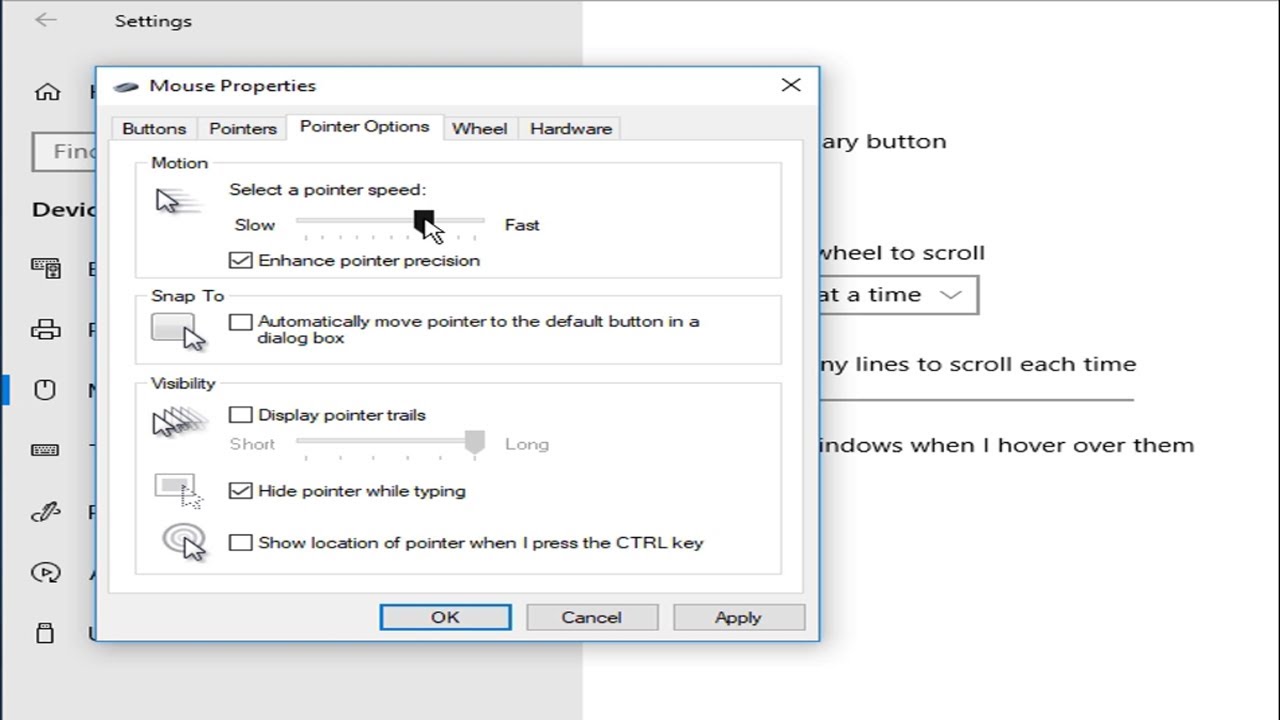 How to change mouse pointer speed - YouTube
