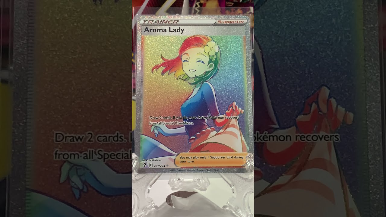 Aroma Lady Rainbow Full Art Trainer 221/203 Evolving Skies | Pokémon ...
