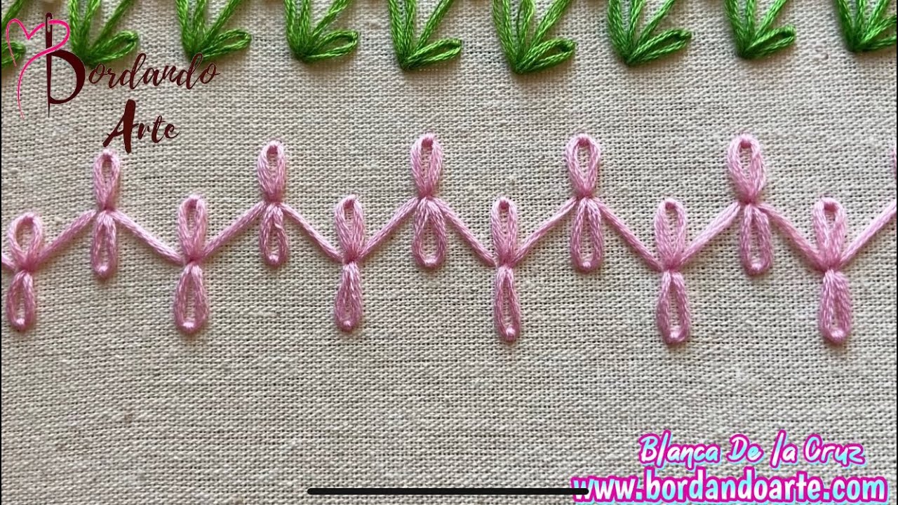 Cómo bordar Puntada decorativa 5 - YouTube