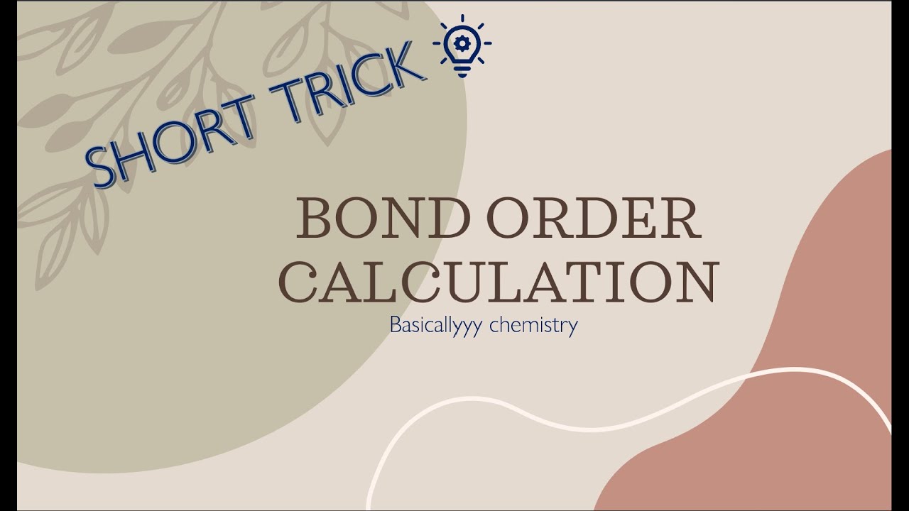 Easy trick to calculate Bond order | MOT| Chemical Bonding - YouTube