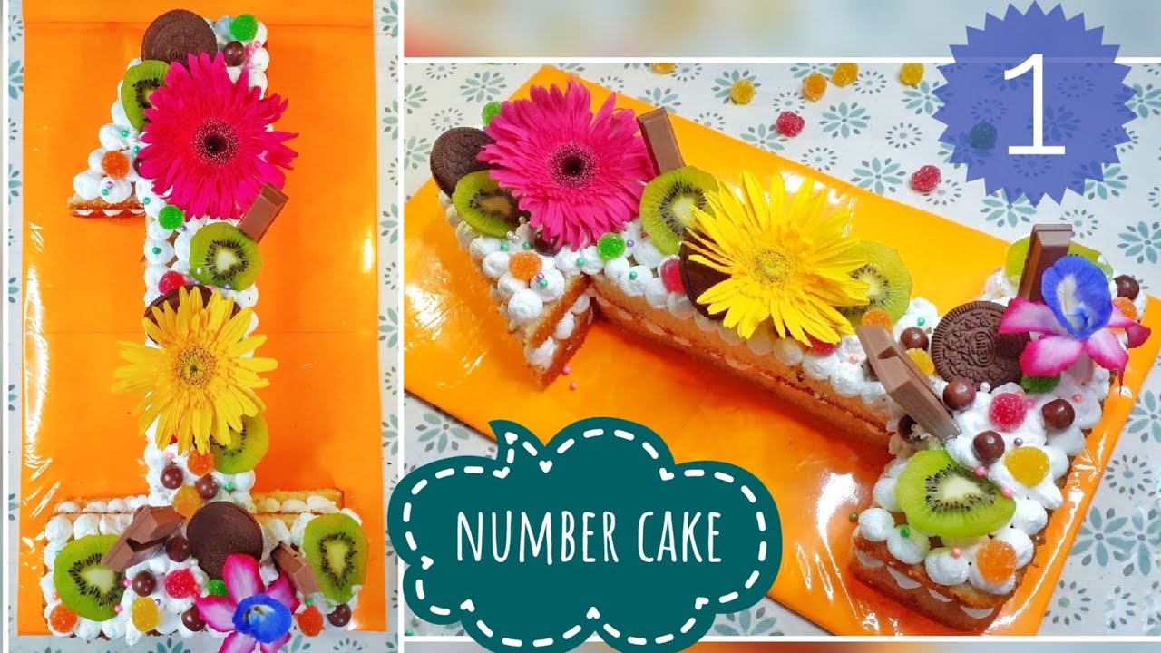How To Make A Number Cake 1 Year Completion Cake Of My Channel how-to-make-a-number-cake-1-year-completion-cake-of-my-channel