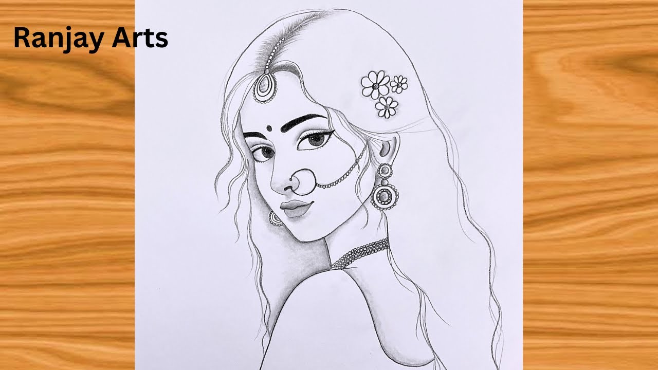 How To Make Radha Rani Drawing | Beautiful Drawing Of Radha Rani ...