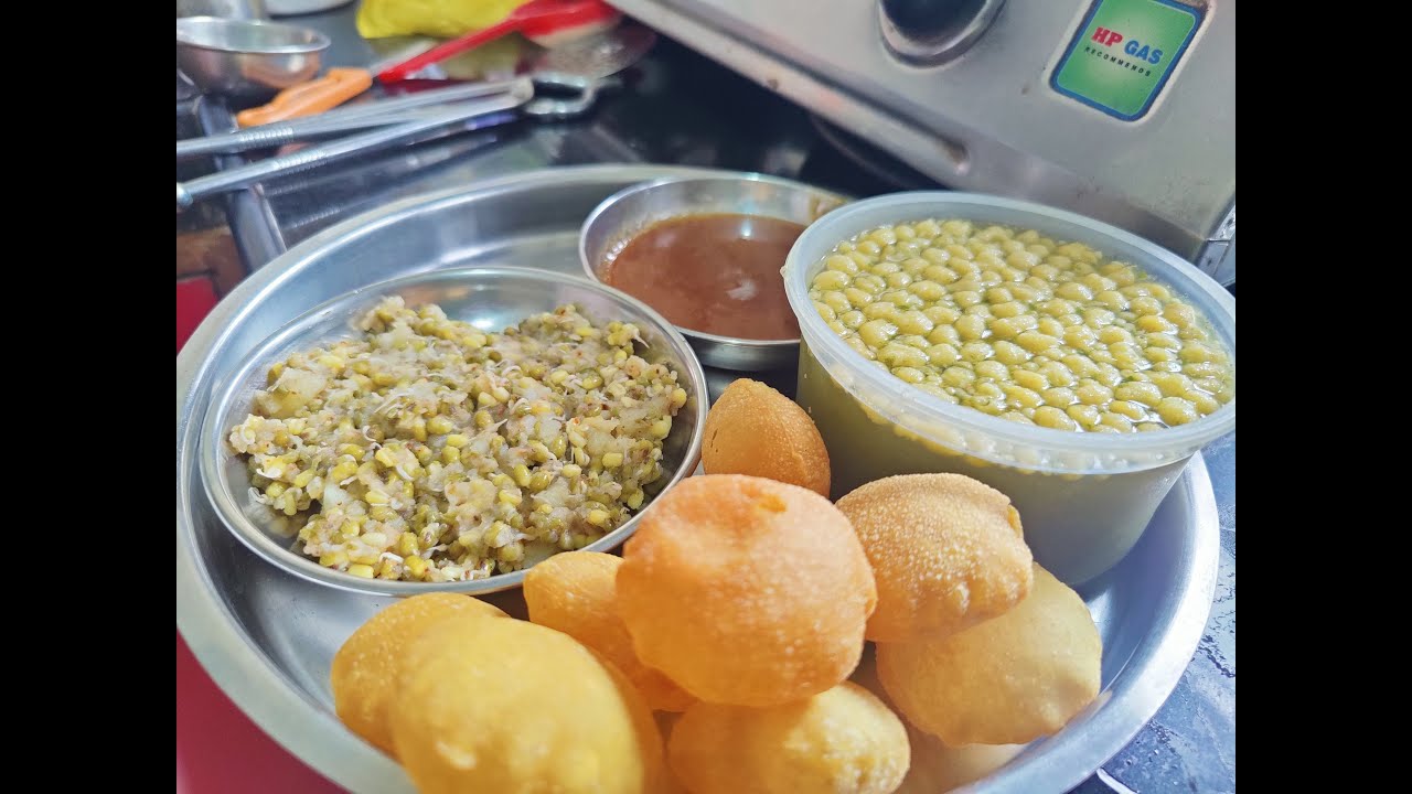 Pani Puri Recipe with Moong Dal Ragda recipe - YouTube