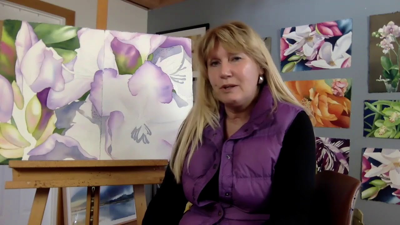 Birgit O'Connor - Watercolors Promotion for Live online workshop - YouTube
