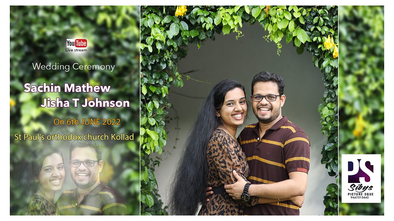 Sachin Mathew and Jisha T Johnson Wedding Day Live stream on 6th JUNE ...