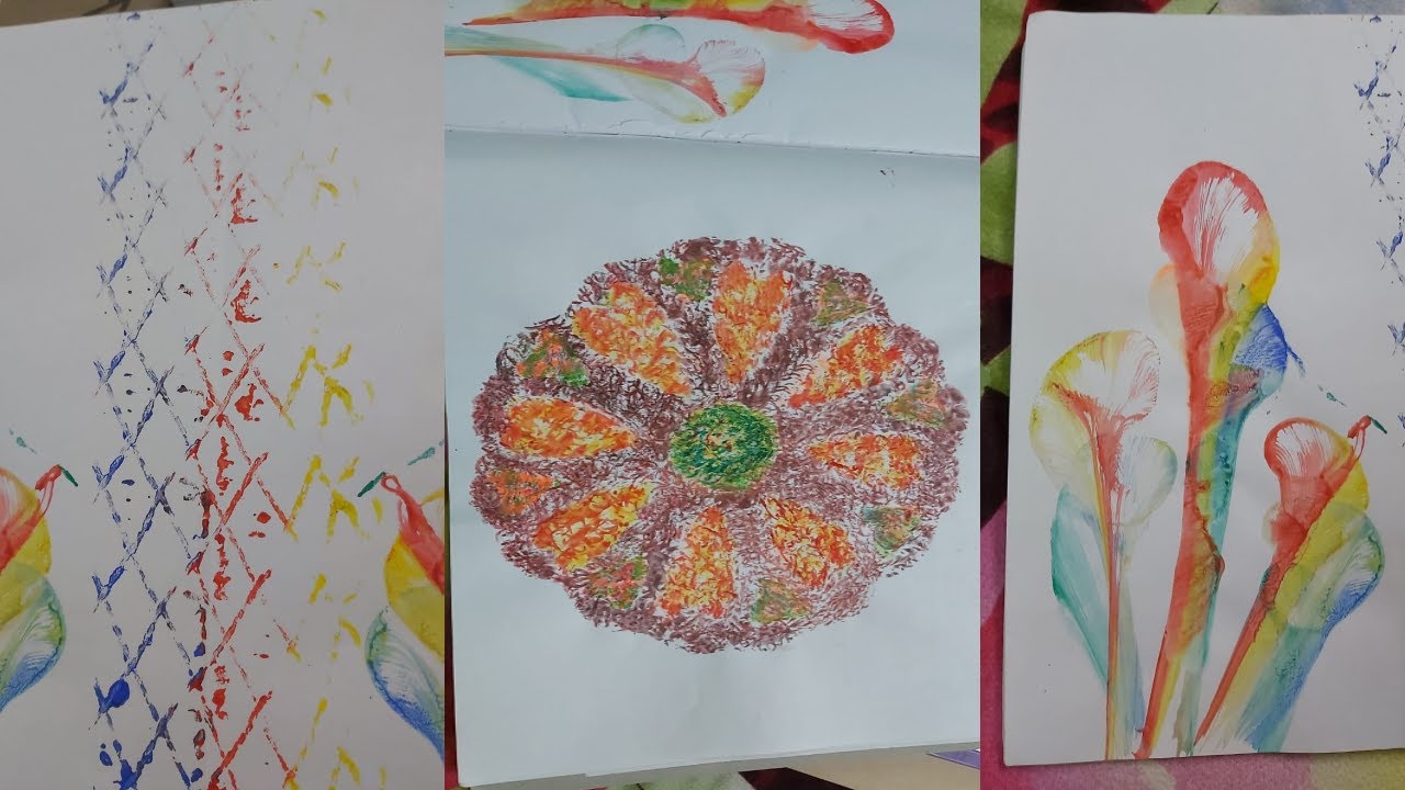 How to make 3 types of thread painting * thread painting tutorial for ...