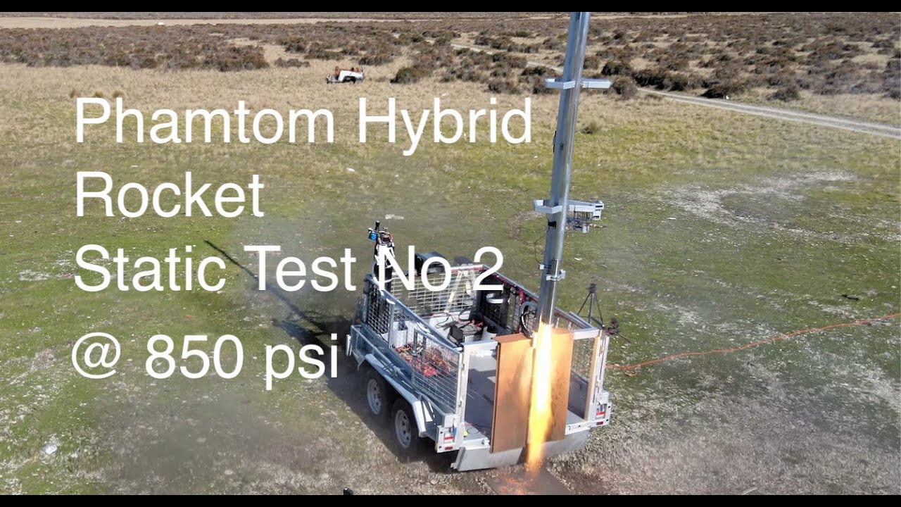 Hybrid Rocket 2nd Static Test | Testing at 850PSI on Oxygen 4K - YouTube