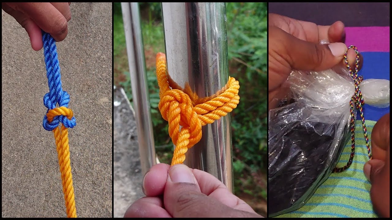 🉑⚫ 03 Most Useful Rope Knots You Need To Know | Rope Knot Tutorial ...