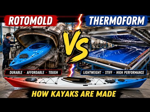 How Rotomolded & Thermoformed Kayaks Are Made | Inside A Kayak Factory