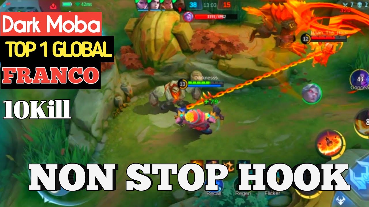 FRANCO BEST HOOK GAMEPLAY EVER! TOP GLOBAL FRANCO HOOK-Mobile legend ...