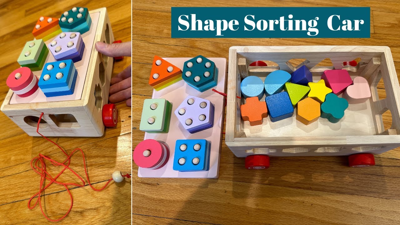 Amazing Wooden Montessori Shape Sorting Pull Car Toy - YouTube
