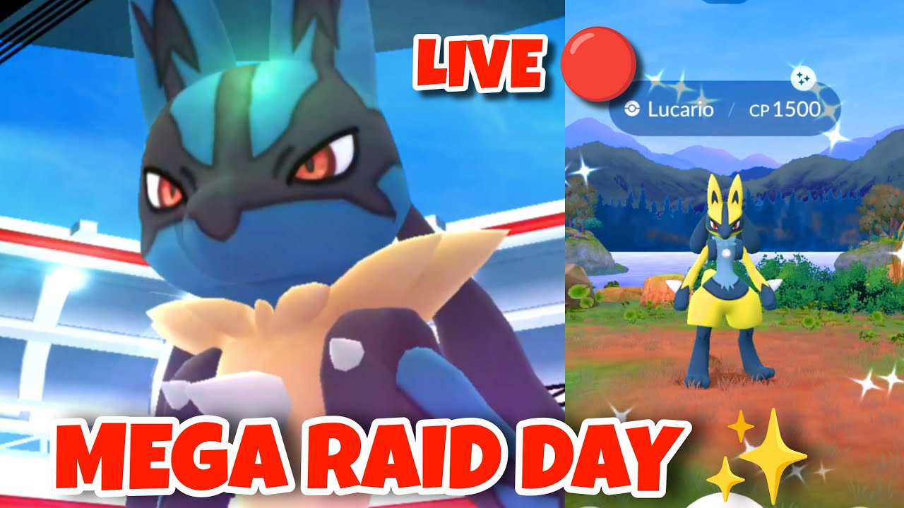 Mega Lucario Raid Day 🤩 🔴 LIVE In Pokémon Go 2024 - YouTube
