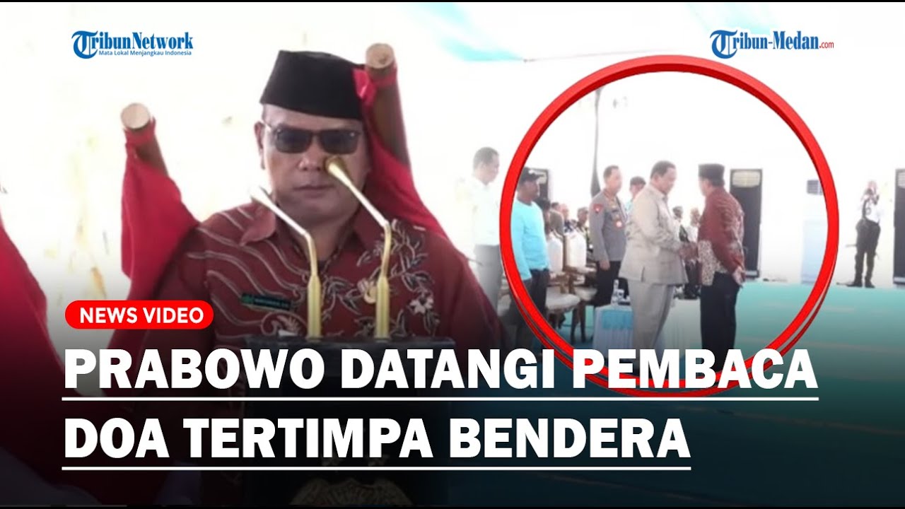 DIDEPAN PRABOWO Pembaca Doa Tertimpa Bendera saat Panen Raya - YouTube