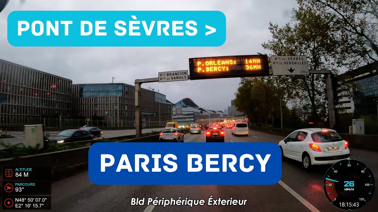 PARIS - Périph' Extérieur en SETRA S516 sous la pluie (Boulogne - Bercy ...