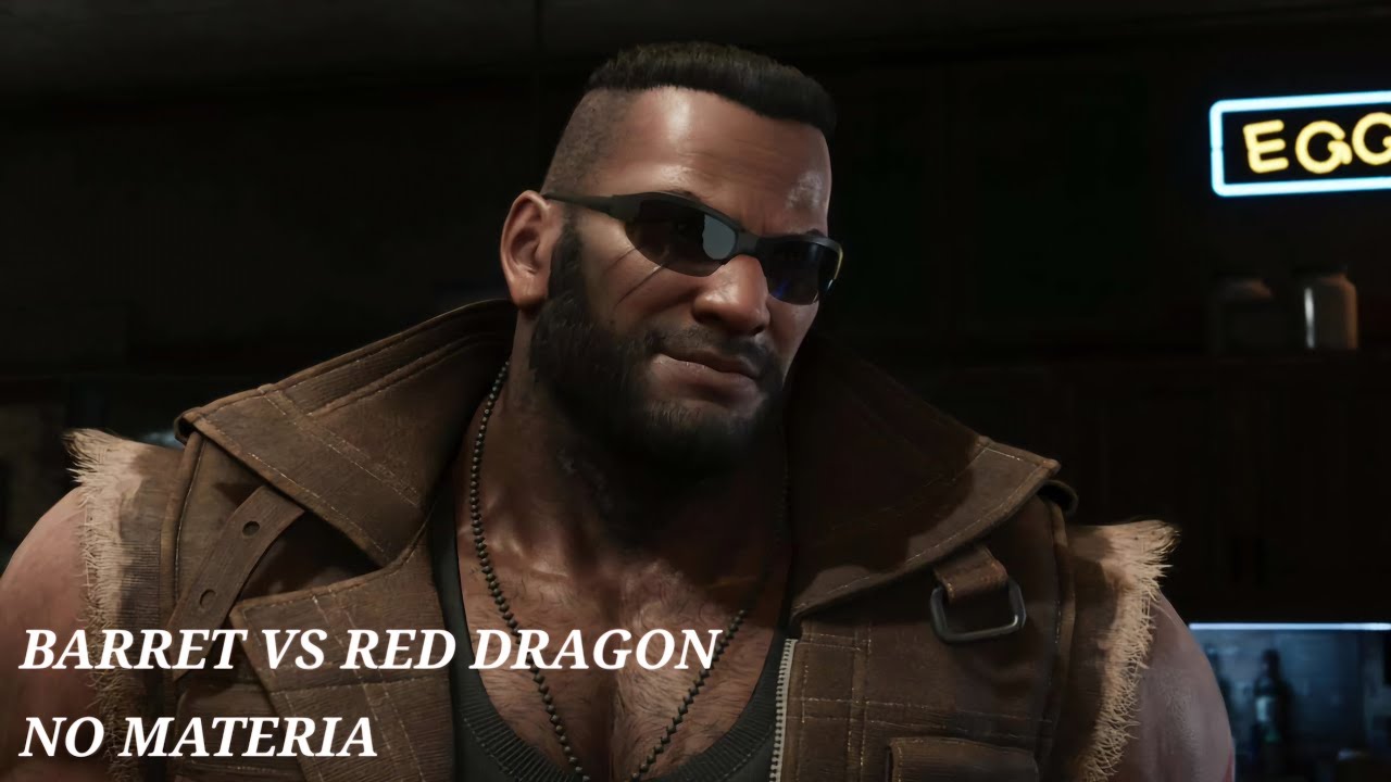 FF7 REBIRTH - EPIC BARRET VS RED DRAGON [ NO MATERIA ] - YouTube