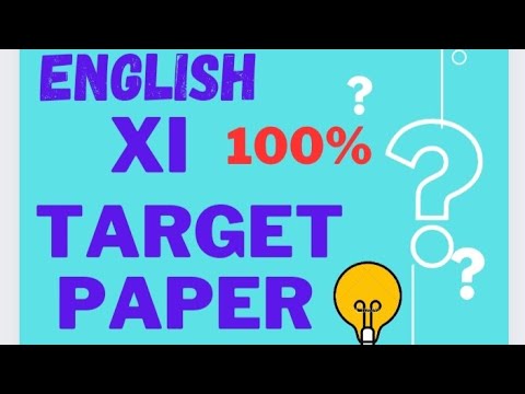 English Target paper for class-XI / 100% Target Paper for Board exams💥 ...