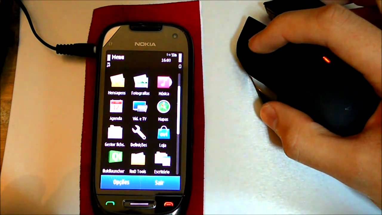 Bluetooth mouse on Nokia C7 - YouTube