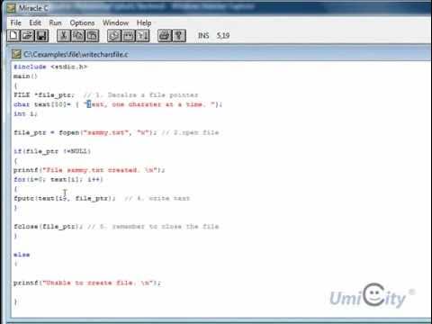 Learning C Programming Lesson 34: Writing to File Part 1 - YouTube