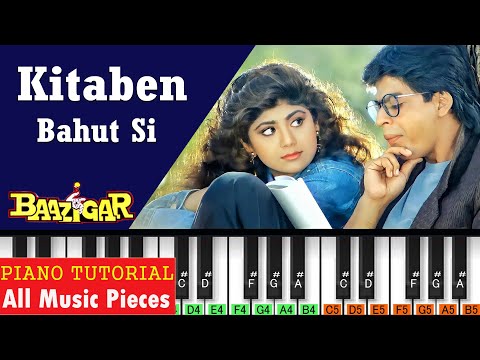 Kitaben Bahut Si Padhi Hongi Tumne Piano Tutorial | Anu Malik | Baazigar | Hindi Piano | 90s Songs