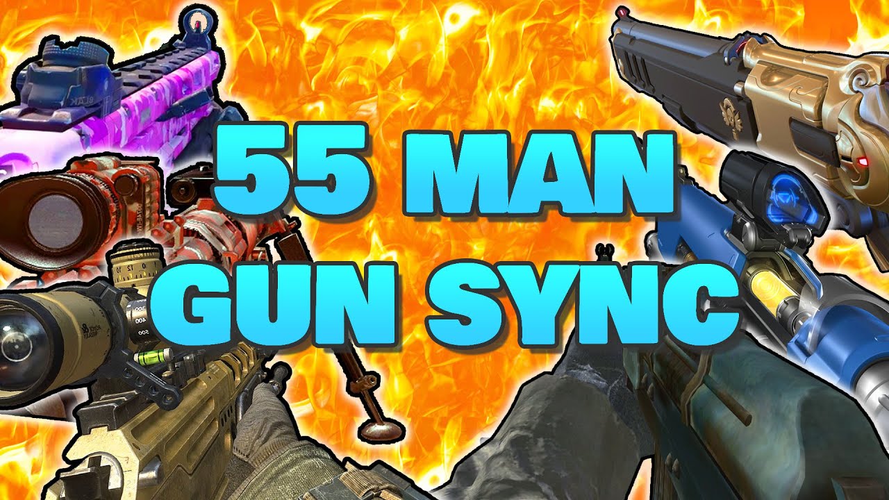*INSANE* 10 Minute Gun Sync Collab [55 Man Gun Sync] - YouTube