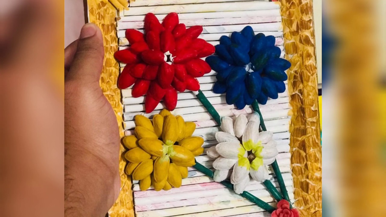 Flower frame craft - YouTube