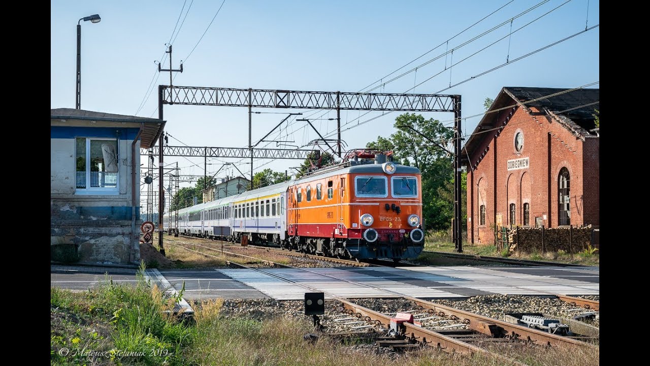 [PKP Intercity] EP05-23 z planowym pociągiem na stacji Dobiegniew ...
