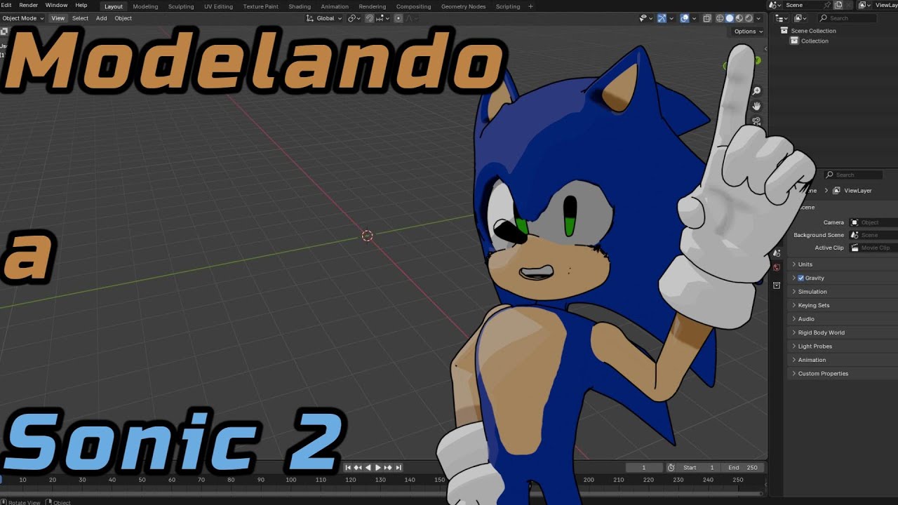 Modelando a Sonic en blender parte 2 - YouTube