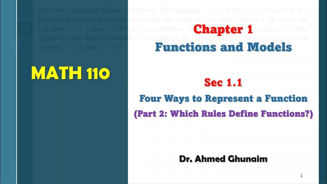 Sec 1.1 (Part 2) Which Rules Define Functions - YouTube